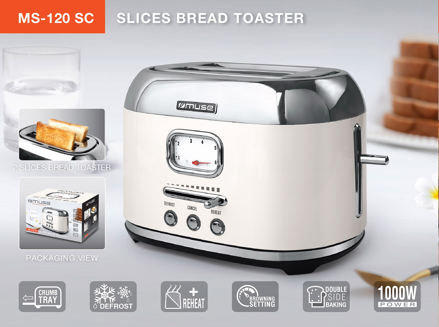 Grille pain MUSE MS-120 SC Pas Cher - UBALDI.com