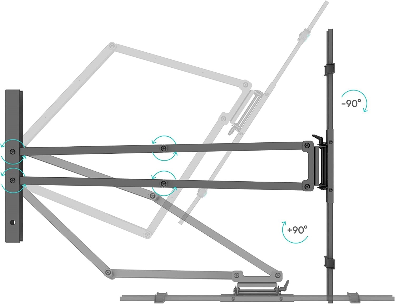 Onkron m8l-b support tv mural pour des téléviseurs lcd oled plasma de ...