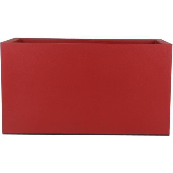 Bac a fleurs granit - 60x30 cm - rouge RIVIERA
