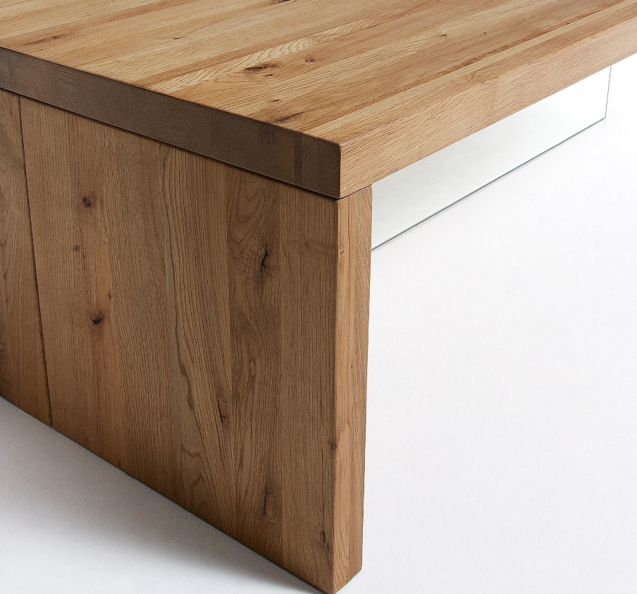 Table basse LF Table basse Triss chêne massif et verre