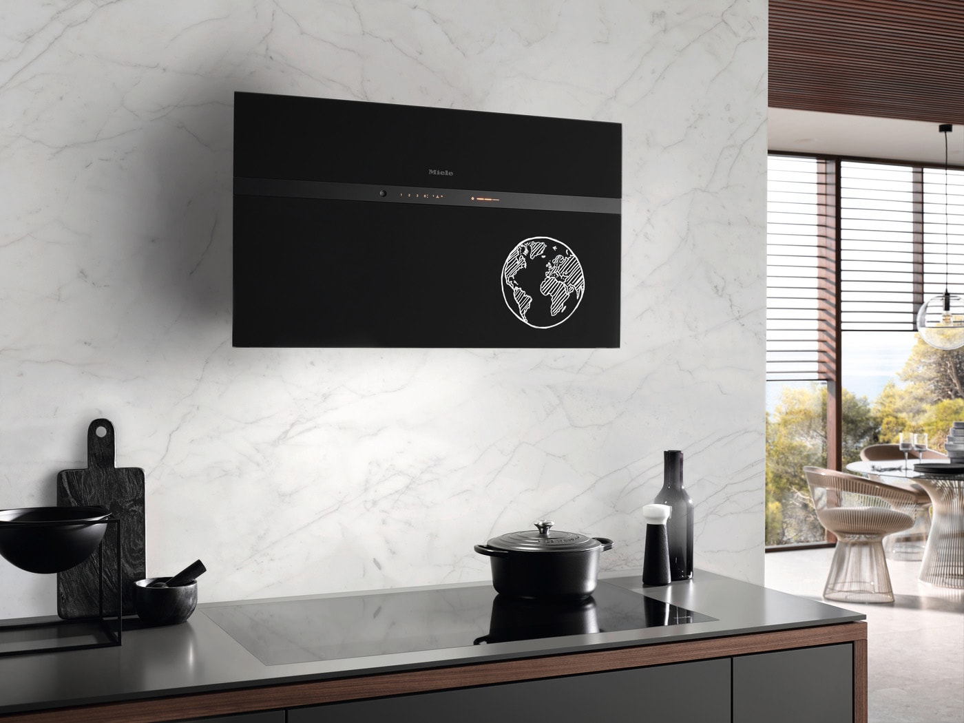 Hotte decorative murale MIELE DA 9298 W Screen, largeur 90 cm, 915 m3/h ...