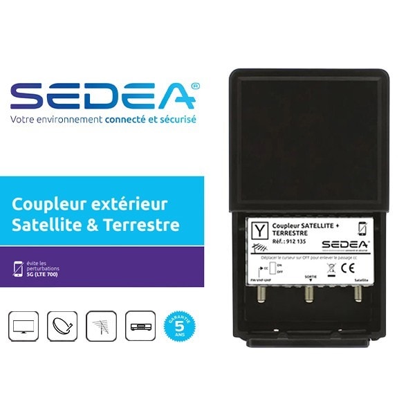 Coupleur satellite/terrestre tnt (fm – vhf – uhf) à 2 entrées et 1 ...