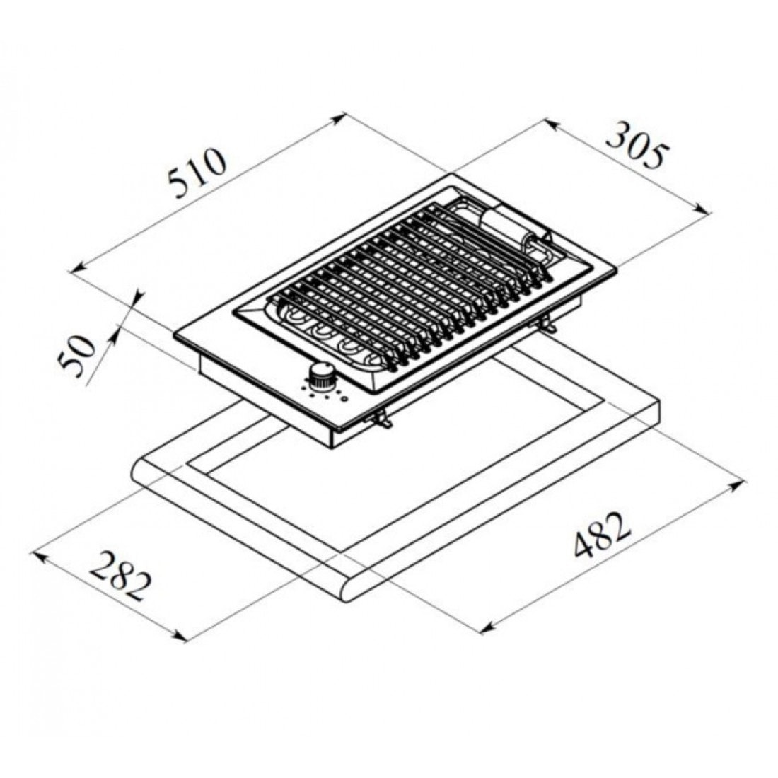 Domino barbecue TEKA EFX 30.1 Grill, Barbecue, 2400w, Grille fonte Pas ...
