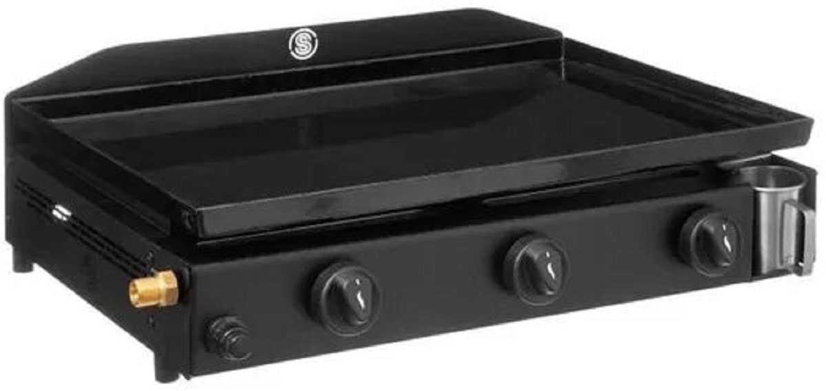 Plancha à gaz, plancha à 3 feux en métal coloris noir PEGANE Pas Cher ...