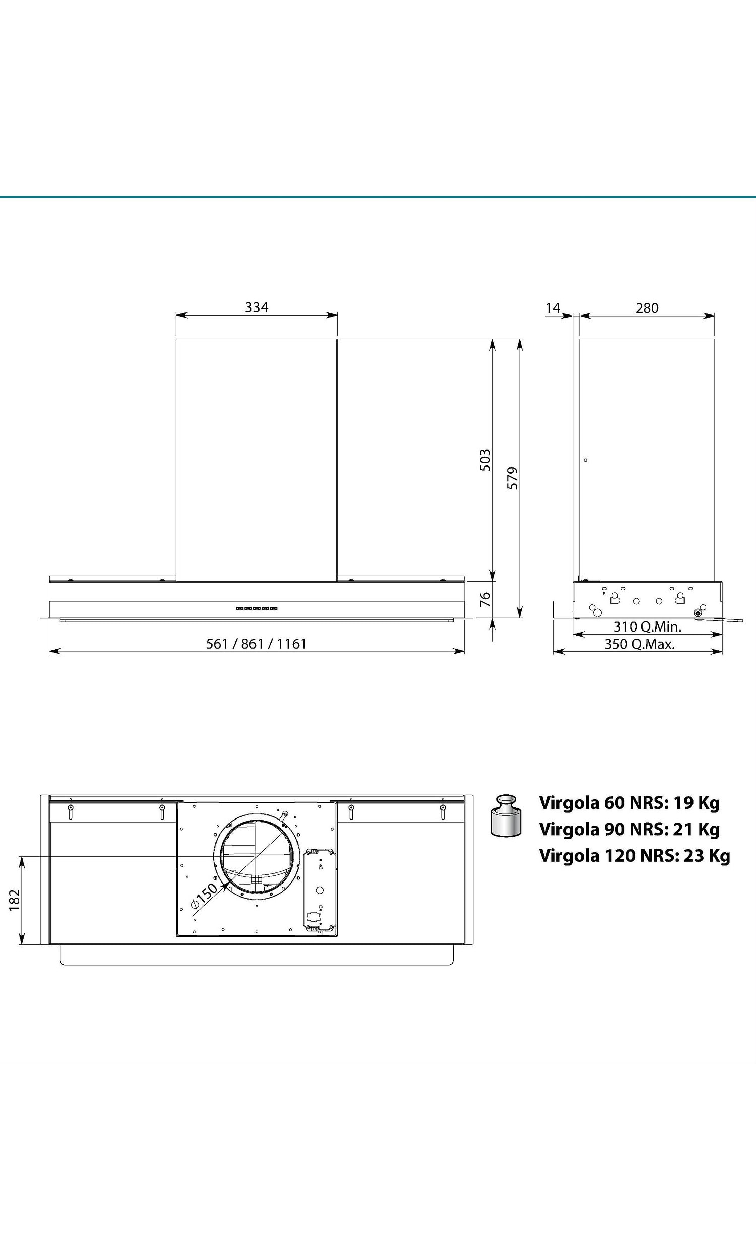 Groupe filtrant FALMEC Virgola NRS 90cm inox, 800m3/h, 4 vitesses Pas ...