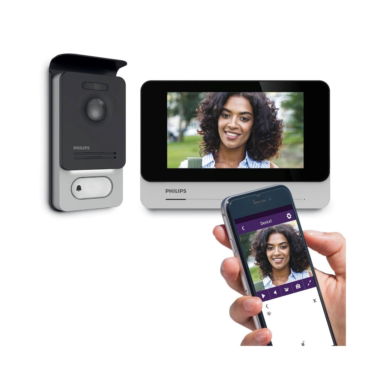 Visiophone connecté welcome eye connect 2 PHILIPS Pas Cher - UBALDI.com