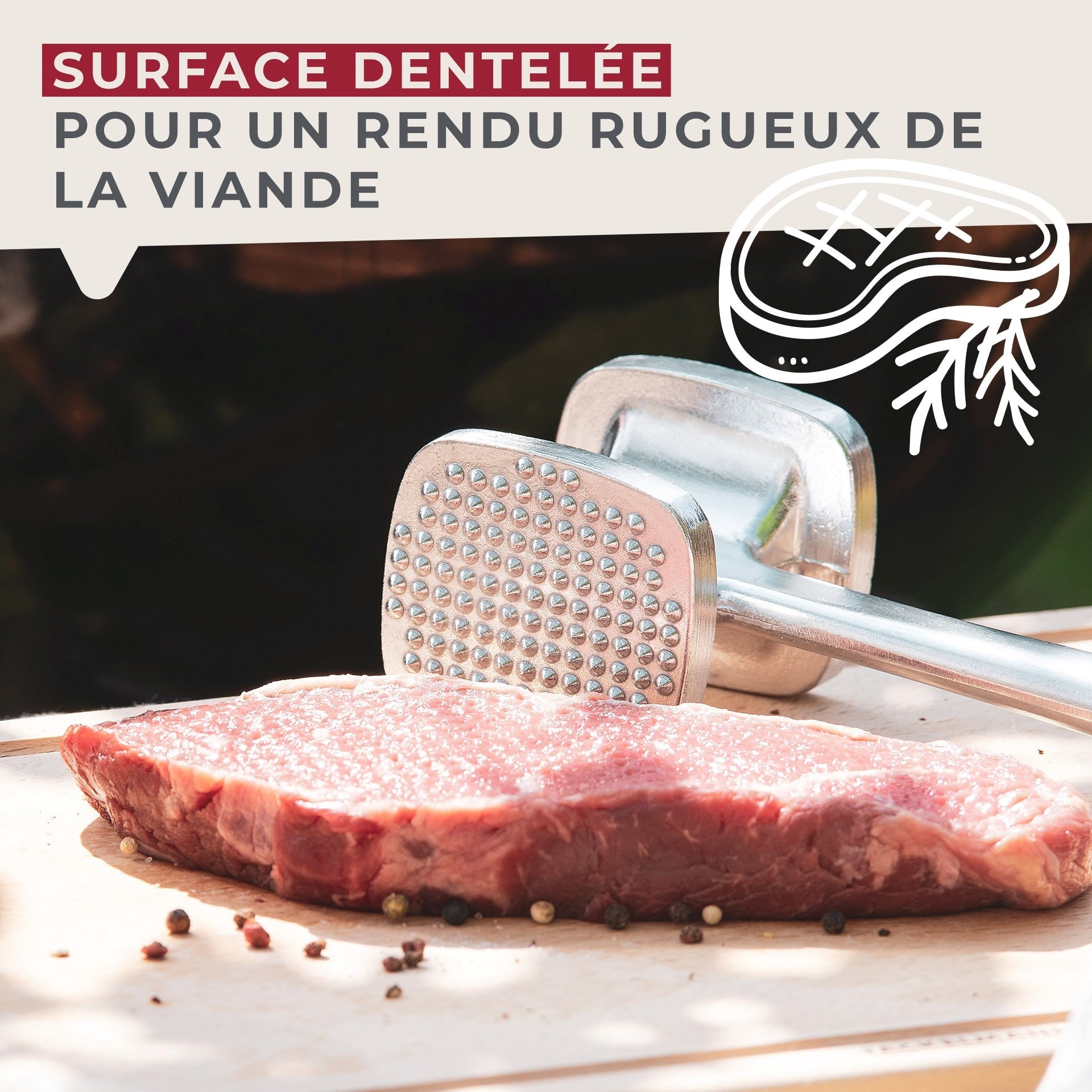 Attendrisseur à viande en aluminium 28 cm fackelmann basic ref.45826 FACKELMANN Pas Cher ...