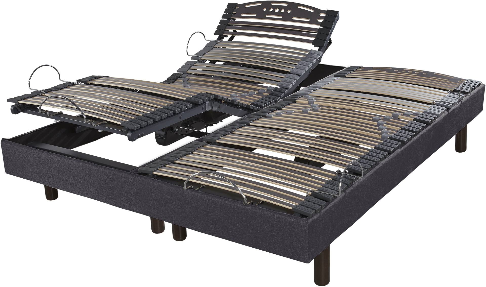 Sommier Electrique 2 x 80 x 200 EBAC Relax confort 1620D anthracite Pas ...