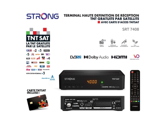 Décodeur récepteur satellite hd strong srt 7408 tntsat - carte tntsat ...