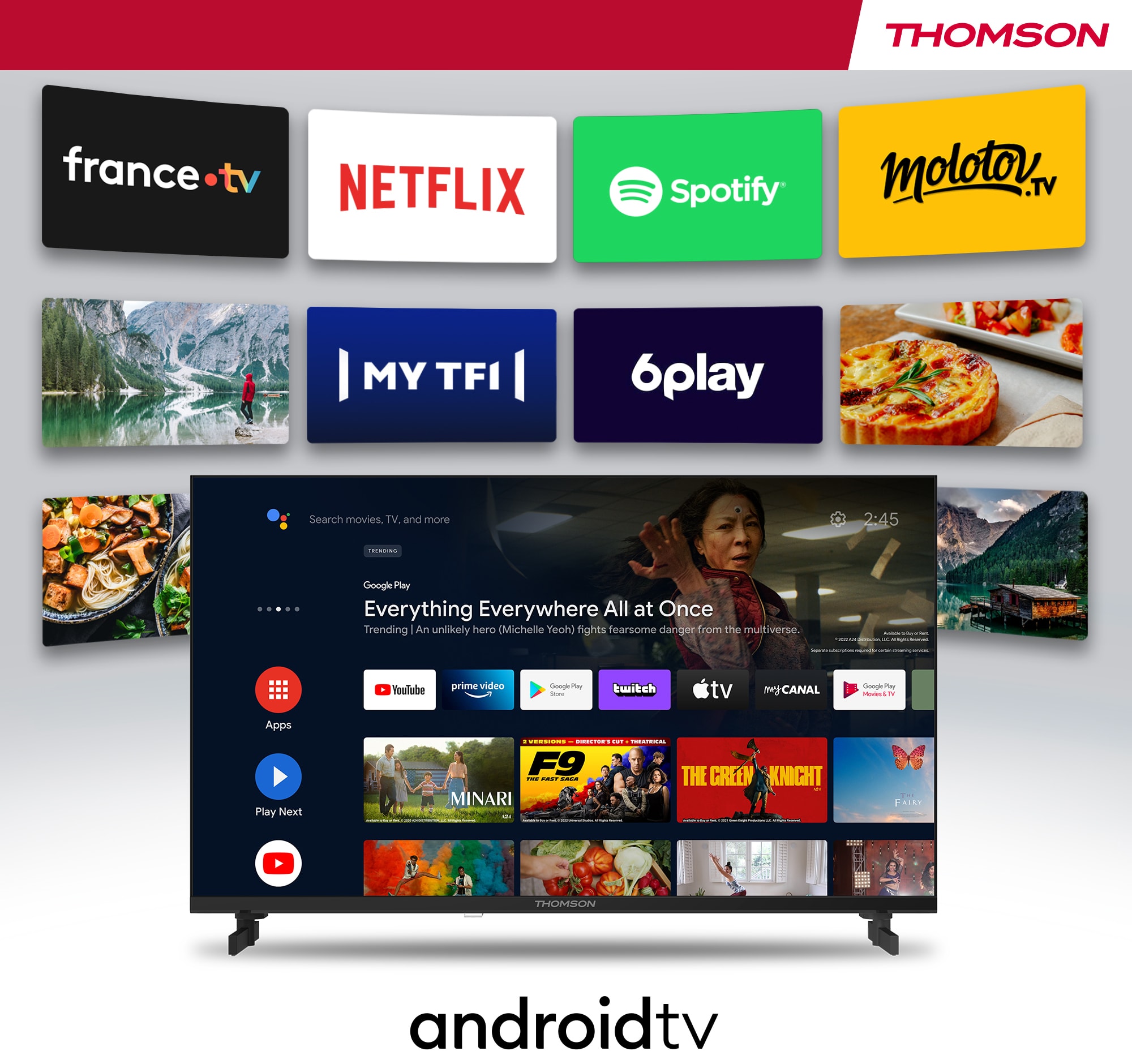 THOMSON 32HA2S13 Smart TV HD Android - TV LED 80 cm - Livraison rapide