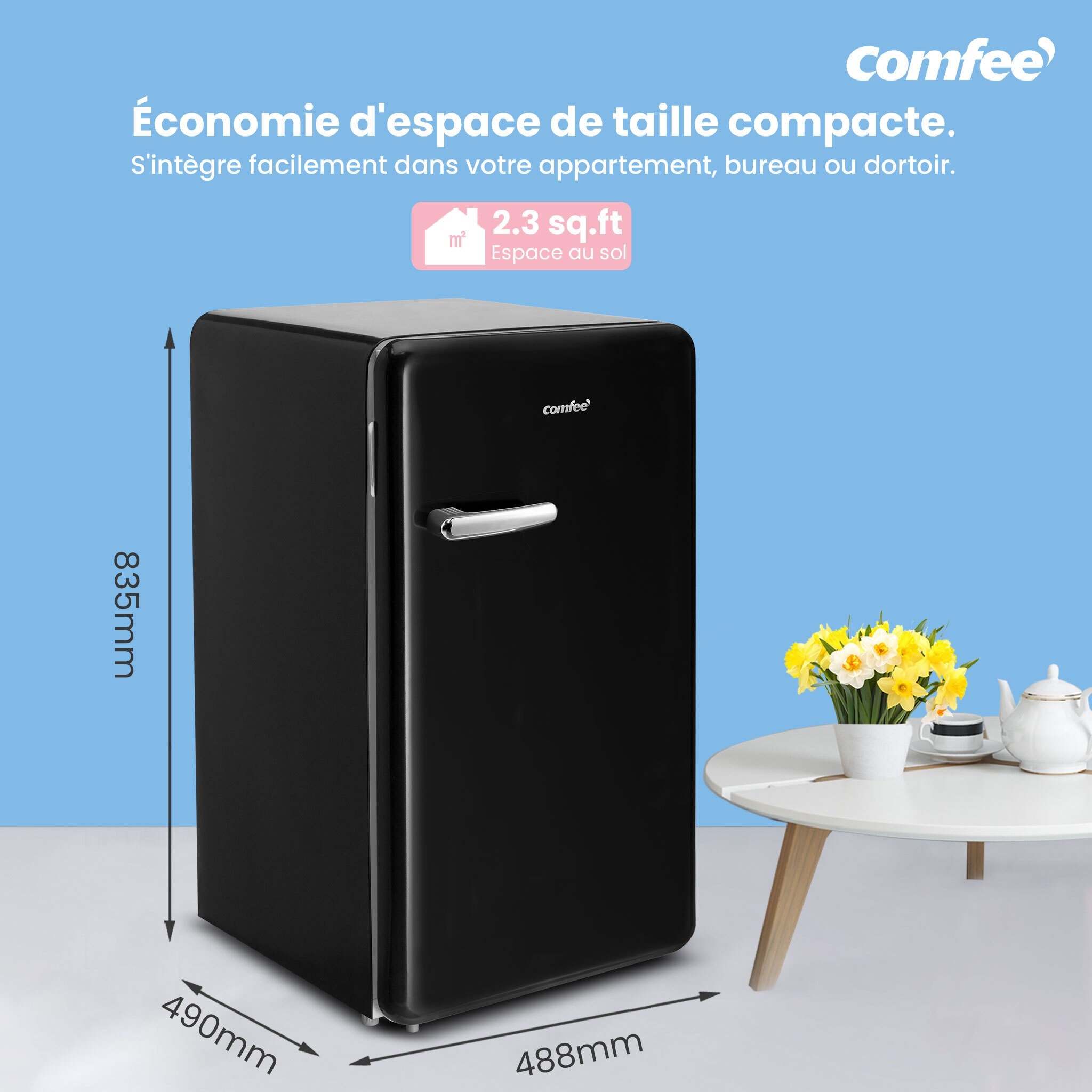 Réfrigérateur bar rcd93dkrt1(e) noir 93l COMFEE