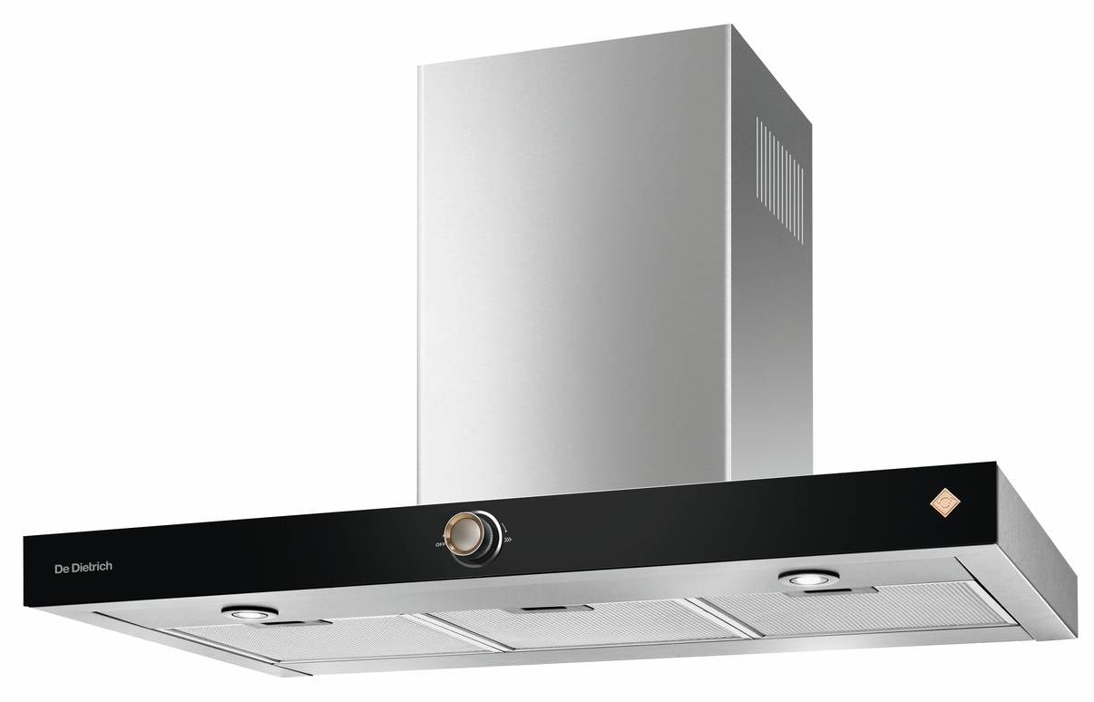 Hotte decorative murale DE DIETRICH DHB2934BX, 90 cm, 735 m3/h, 4 ...