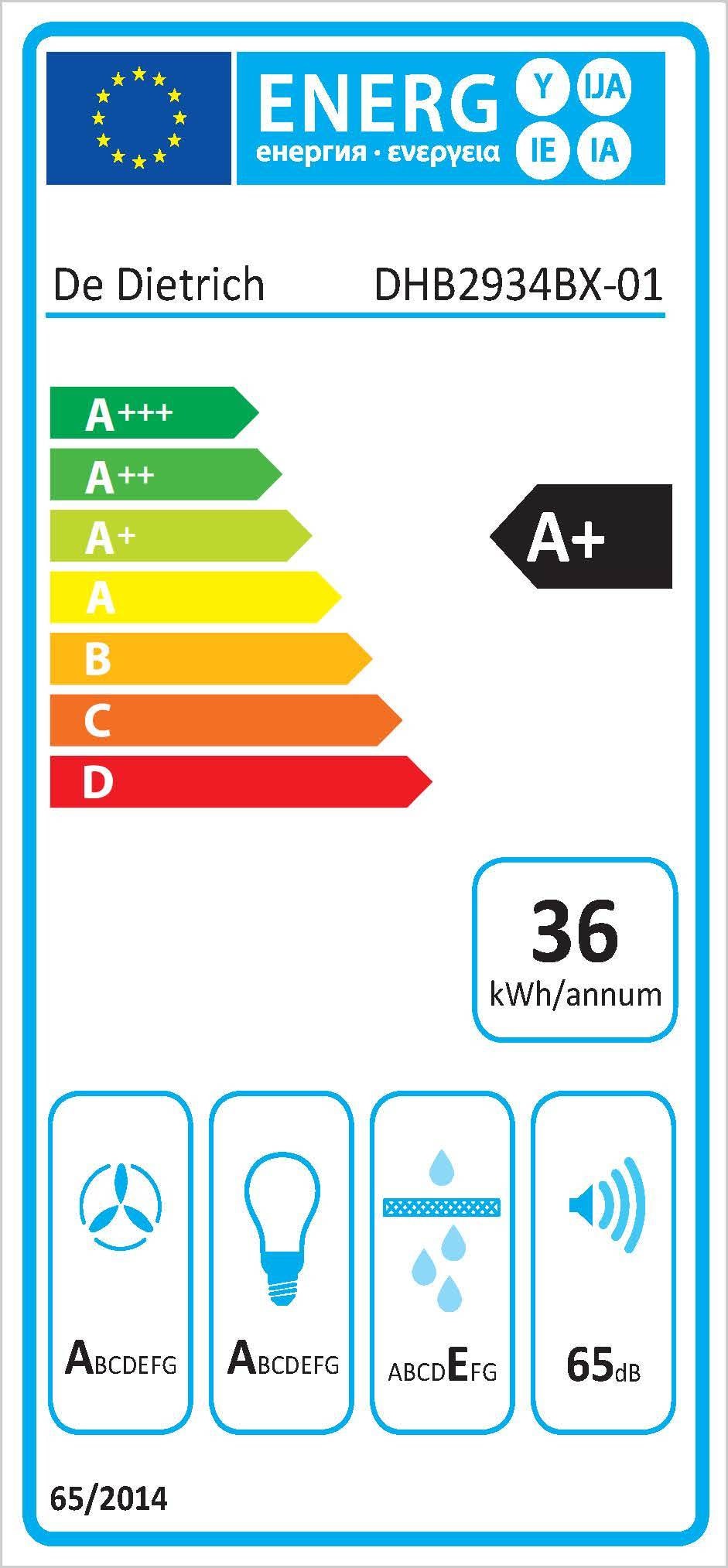 Hotte decorative murale DE DIETRICH DHB2934BX, 90 cm, 735 m3/h, 4 ...