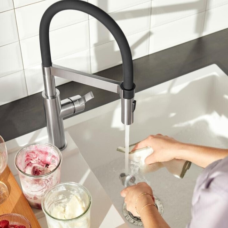 Mitigeur avec douchette BLANCO Sonea-S Flexo, Inox brossé,526616 Pas ...