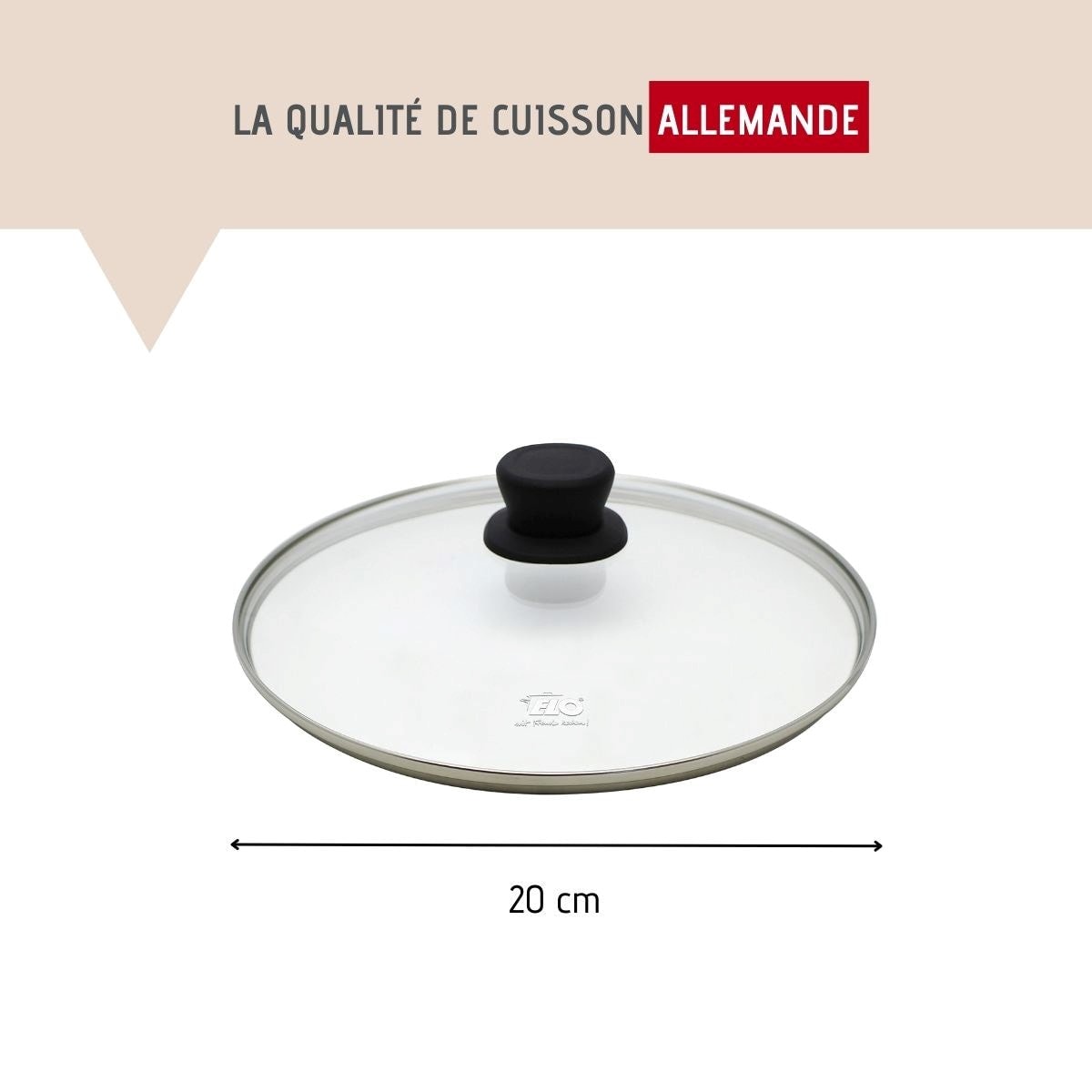 Ensemble poêle avec couvercle en verre 20 cm elo smart life ref.9905650 ELO