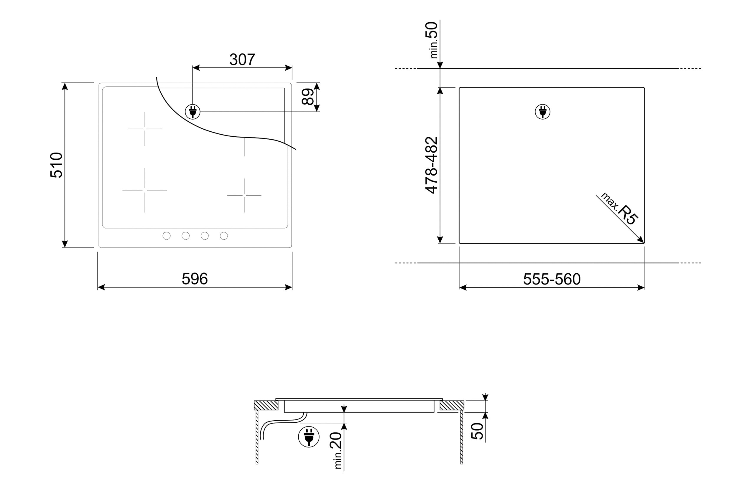 SMEG SI964PM, Victoria Crème, Manette - Plaque induction Pas Cher