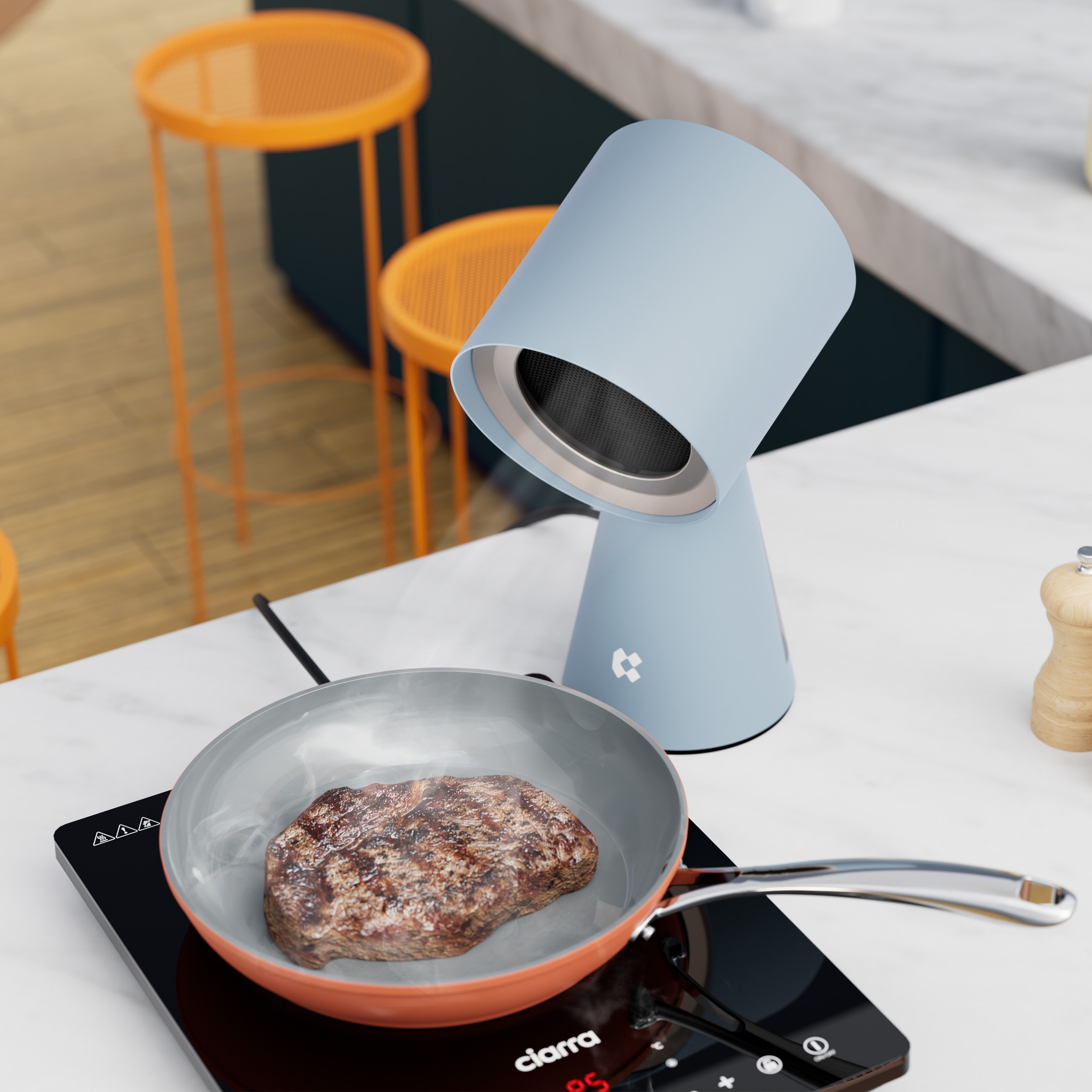 Ciarra mini hotte aspirante portable multi-filtration d'air cuisine ...