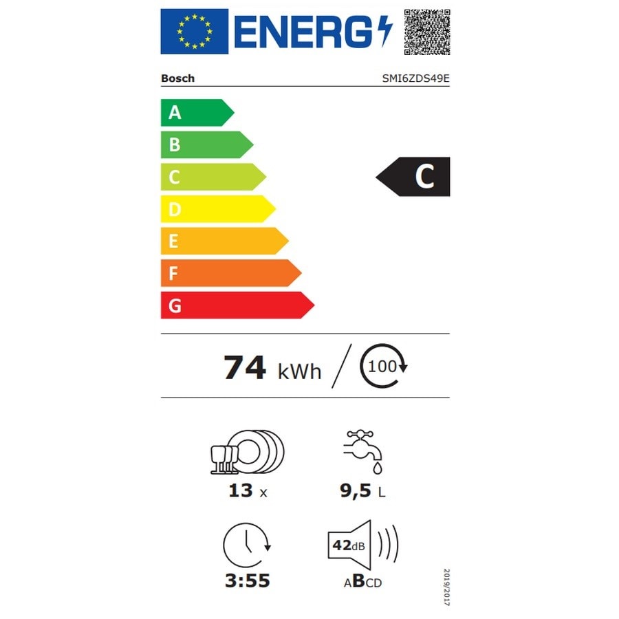 Lave-vaisselle 60cm 13 couverts 42db intégrable avec bandeau smi6zds49e ...
