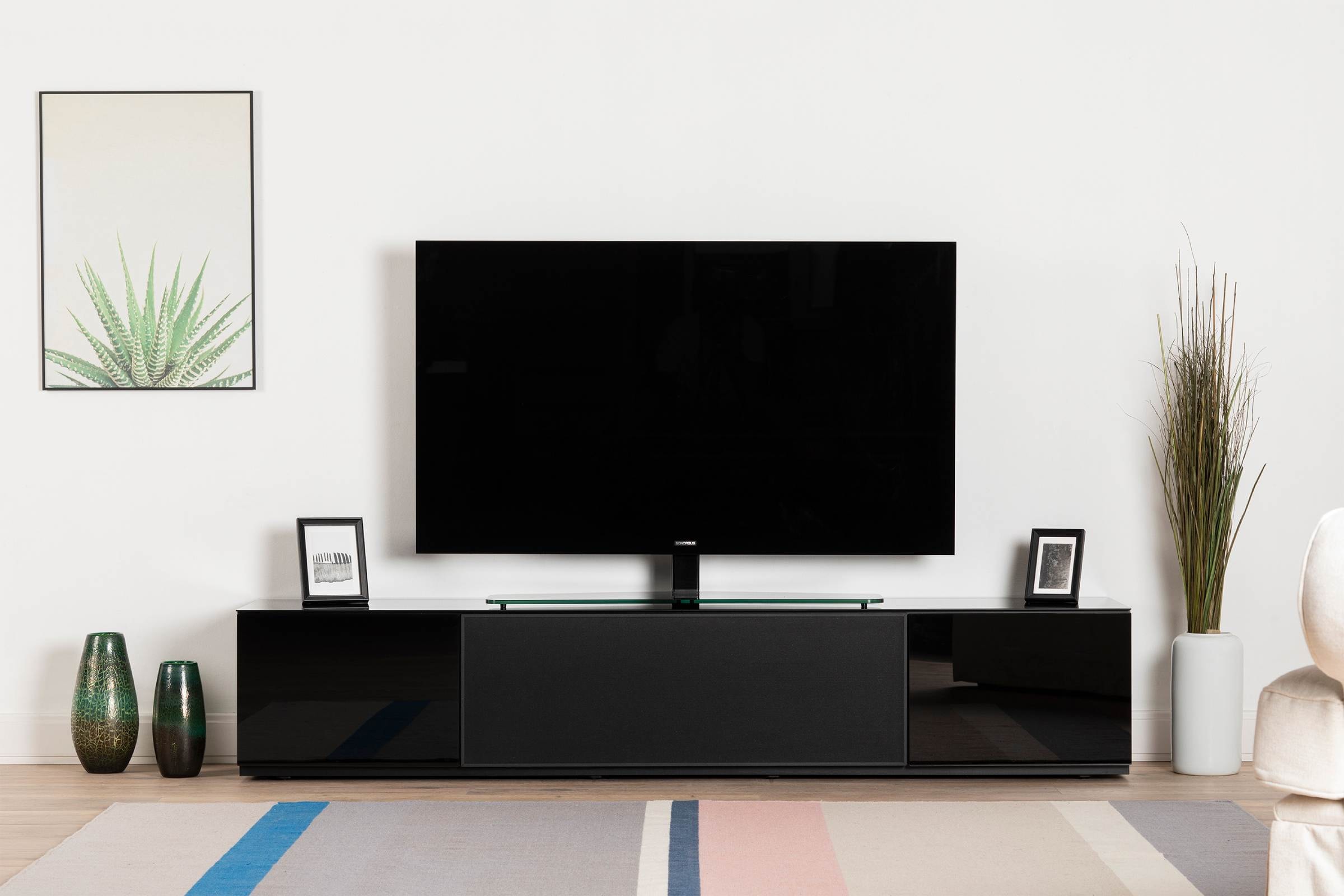 Meuble TV SONOROUS Meuble TV SONOROUS STUDIO 200 METAL NOIR Pas Cher ...