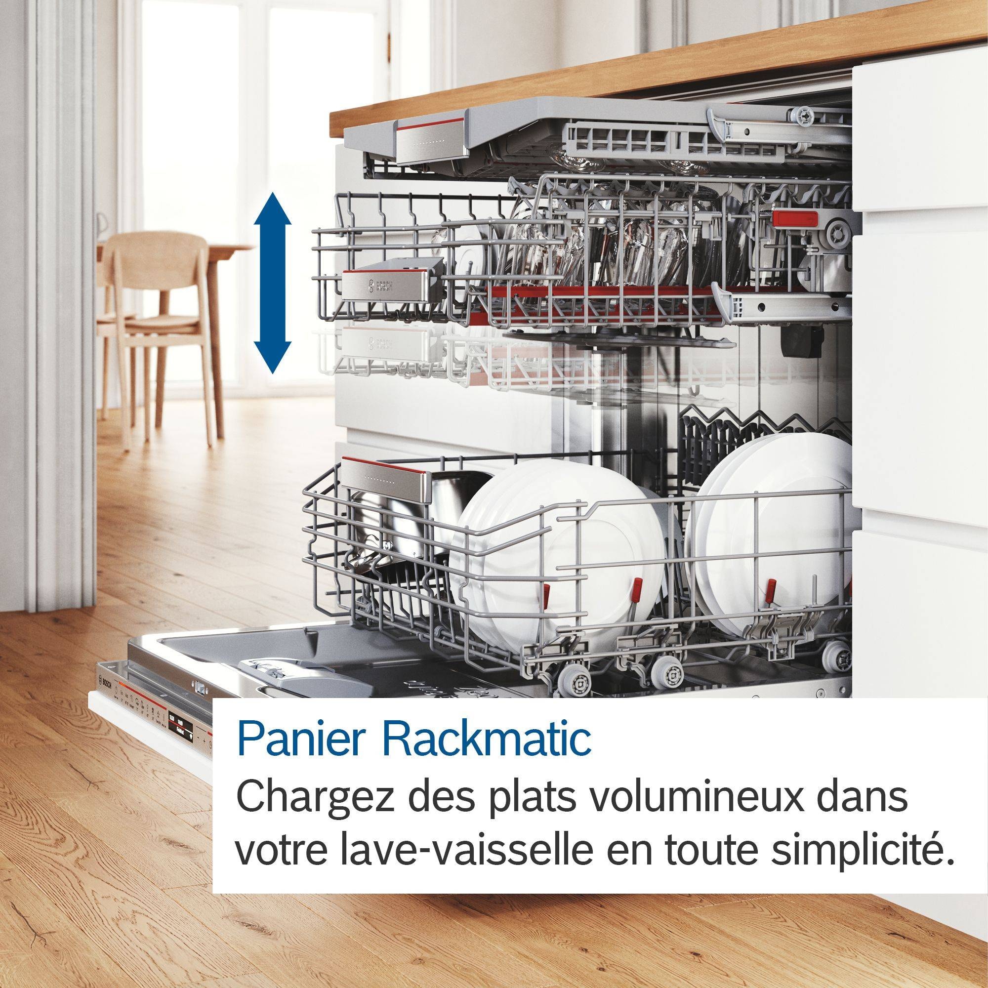 BOSCH SMI4HCW19E, Série 4, 14 couverts, Bandeau blanc - Lave vaisselle ...