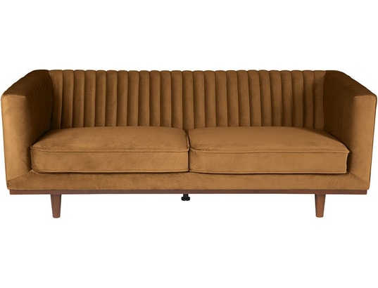 Canapé tissu PRO LIVING Canapé Dan 3 places Velours caramel Pas Cher ...