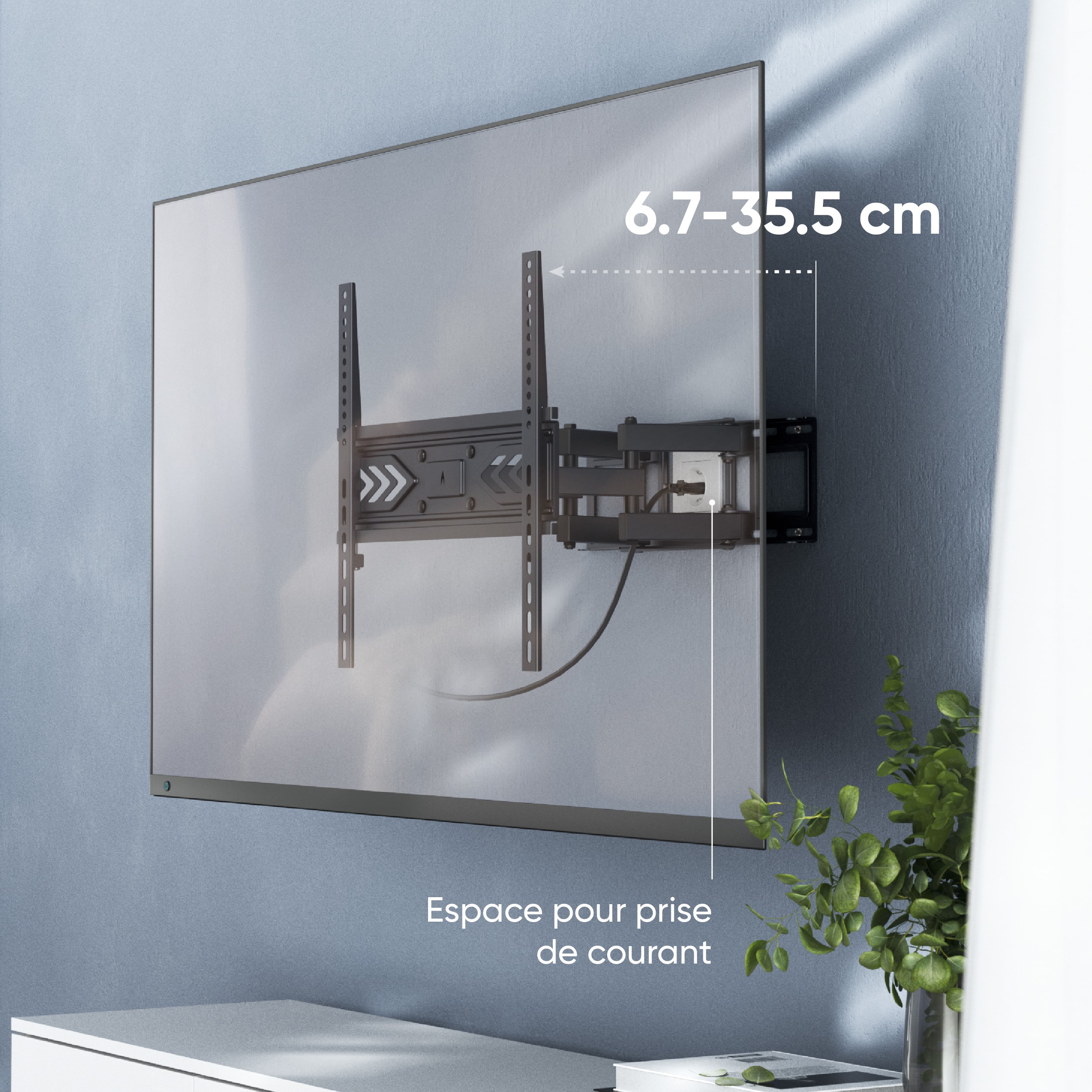 Onkron support mural tv universel pour ecran 32-65 jusqu'a 45 kg, bras ...