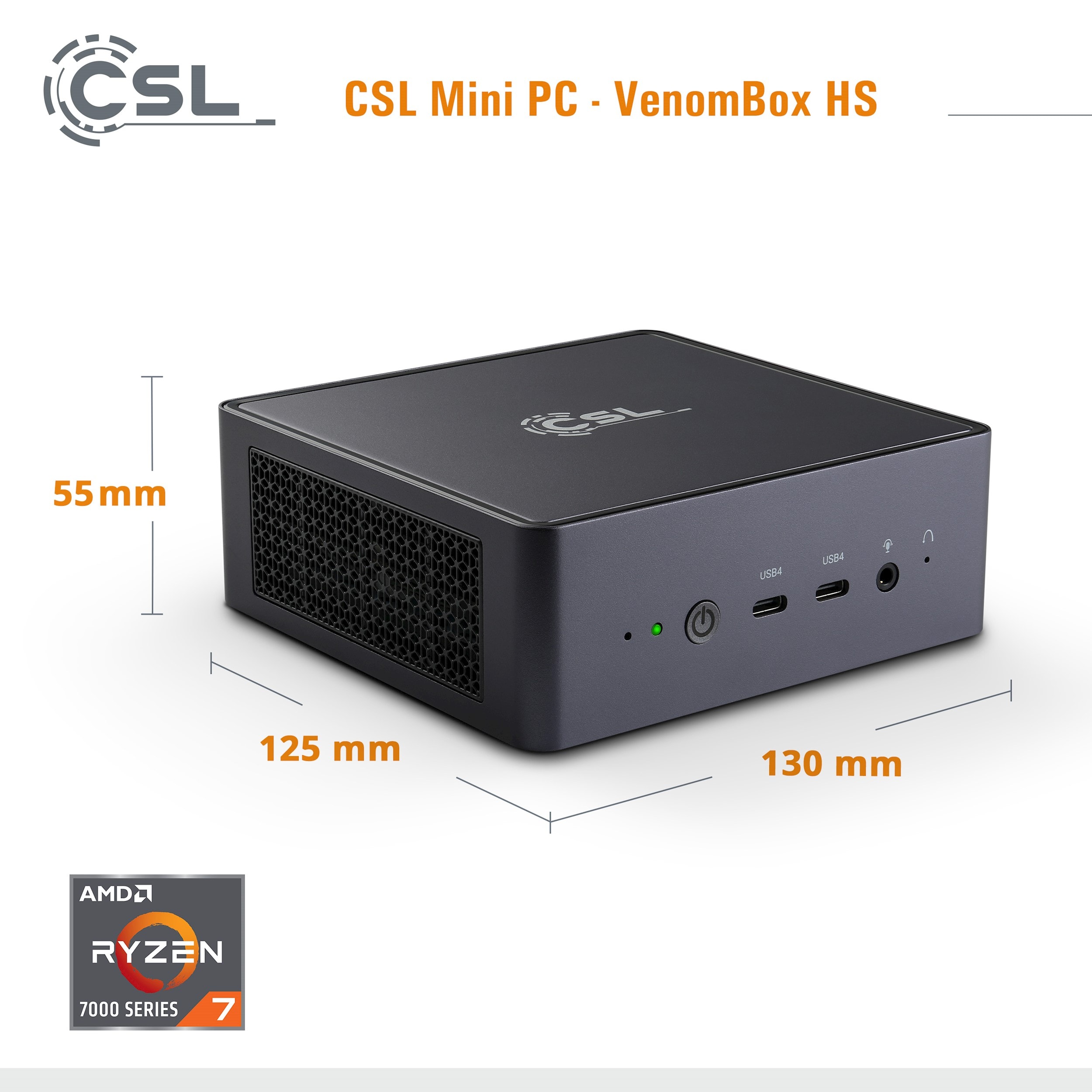 Venombox hs / 64go / 500 go m.2 ssd / win 11 famille CSL COMPUTER
