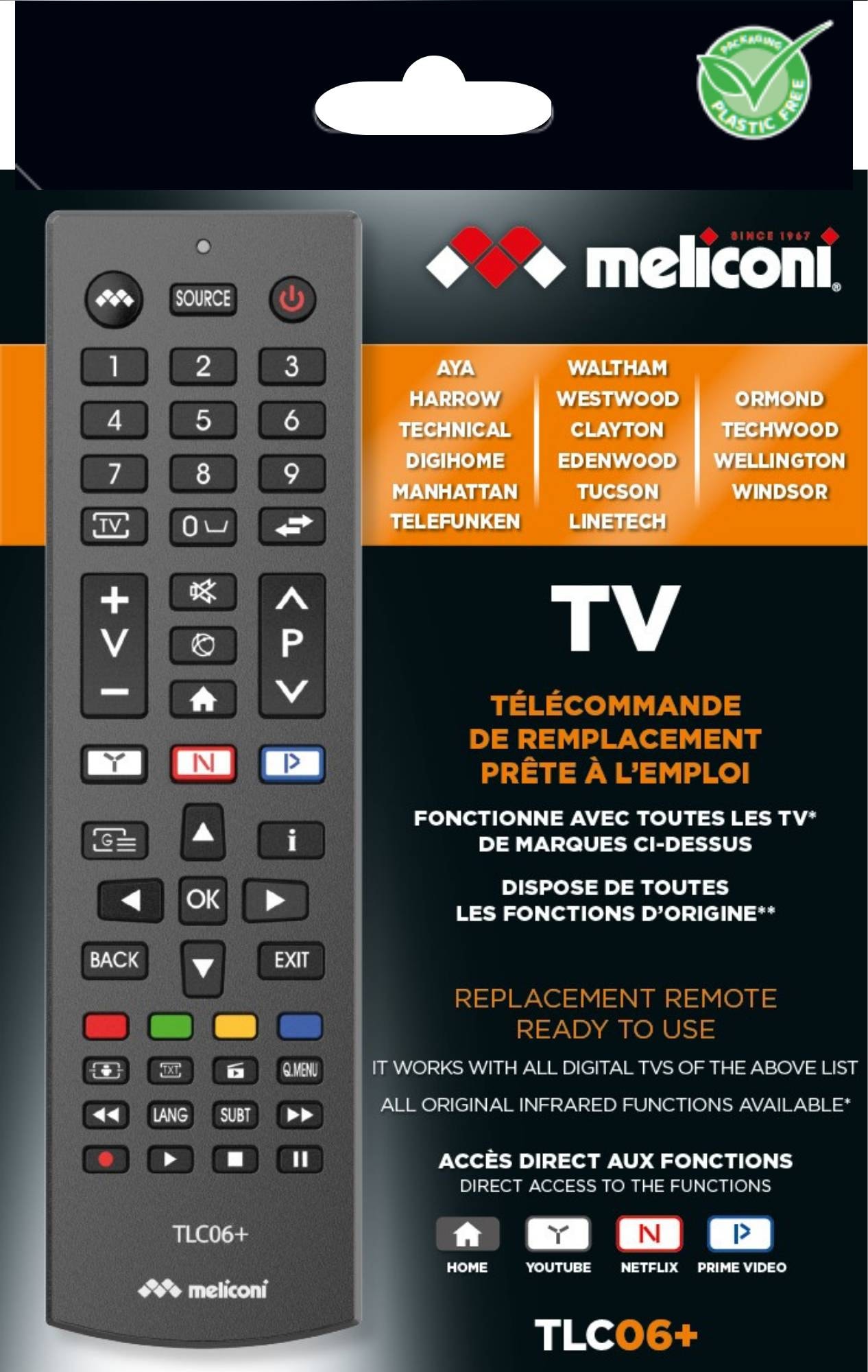 Télécommande universelle MELICONI TLC 06+ Pas Cher - UBALDI.com