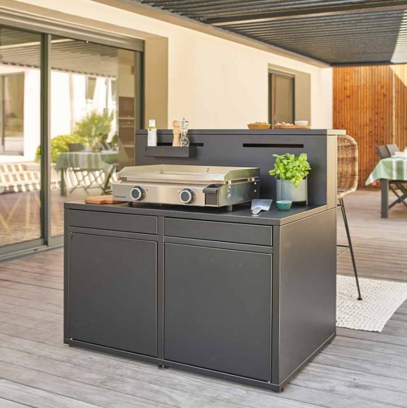 Meuble comptoir FORGE ADOUR Support cuisine 120 cm, Acier, Comptoir ...