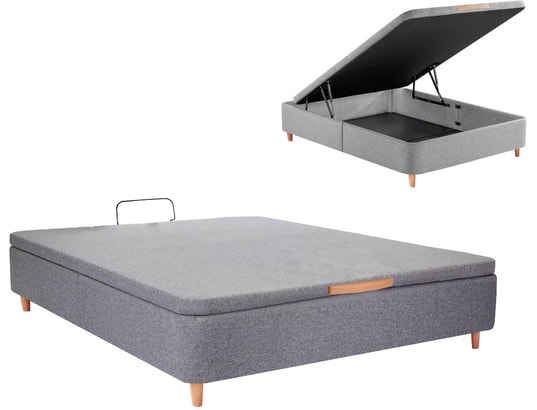 Sommier 160 x 200 BEDLINE Lucia gris 1620 Pas Cher - UBALDI.com