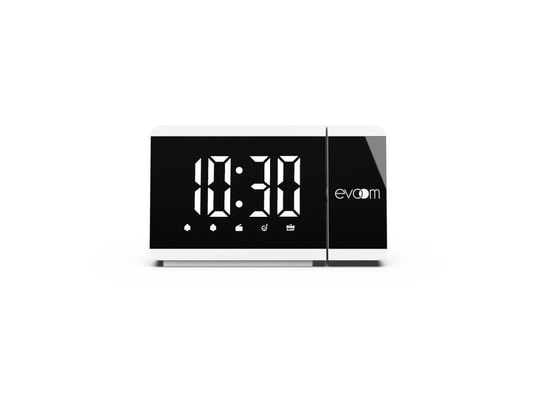 Réveil projecteur - evoom - ev304588 - blanc - radio fm - 2 alarmes ...