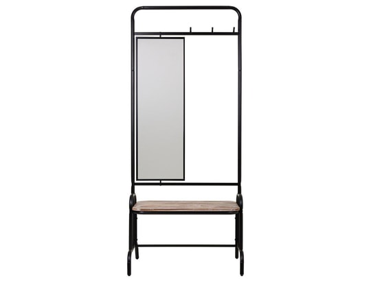 Meuble console, table console avec banc et miroir en métal et bois PEGANE