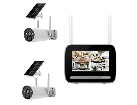 Kit écran 7'' enregistreur 4mp ultra hd + 2 caméras rechargeables + 2 ...