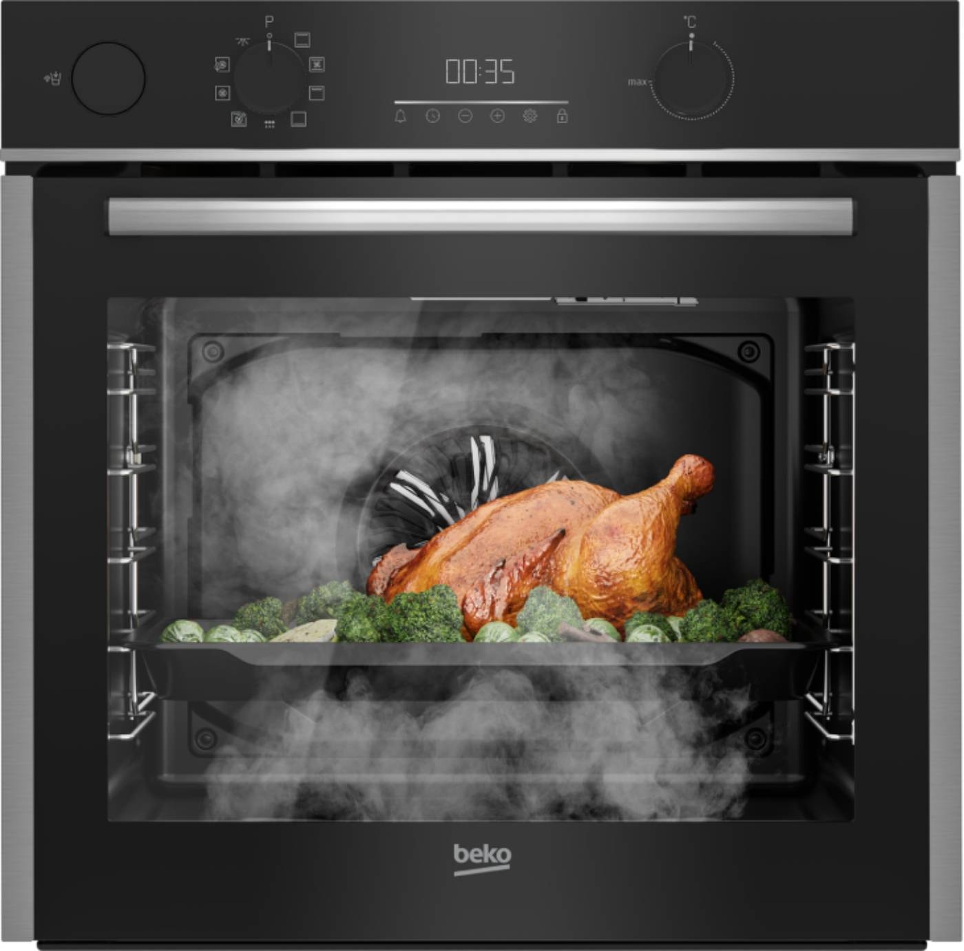 Four encastrable pyrolyse BEKO BCBIS14300MPSE, 72 litres, Vapeur assist ...