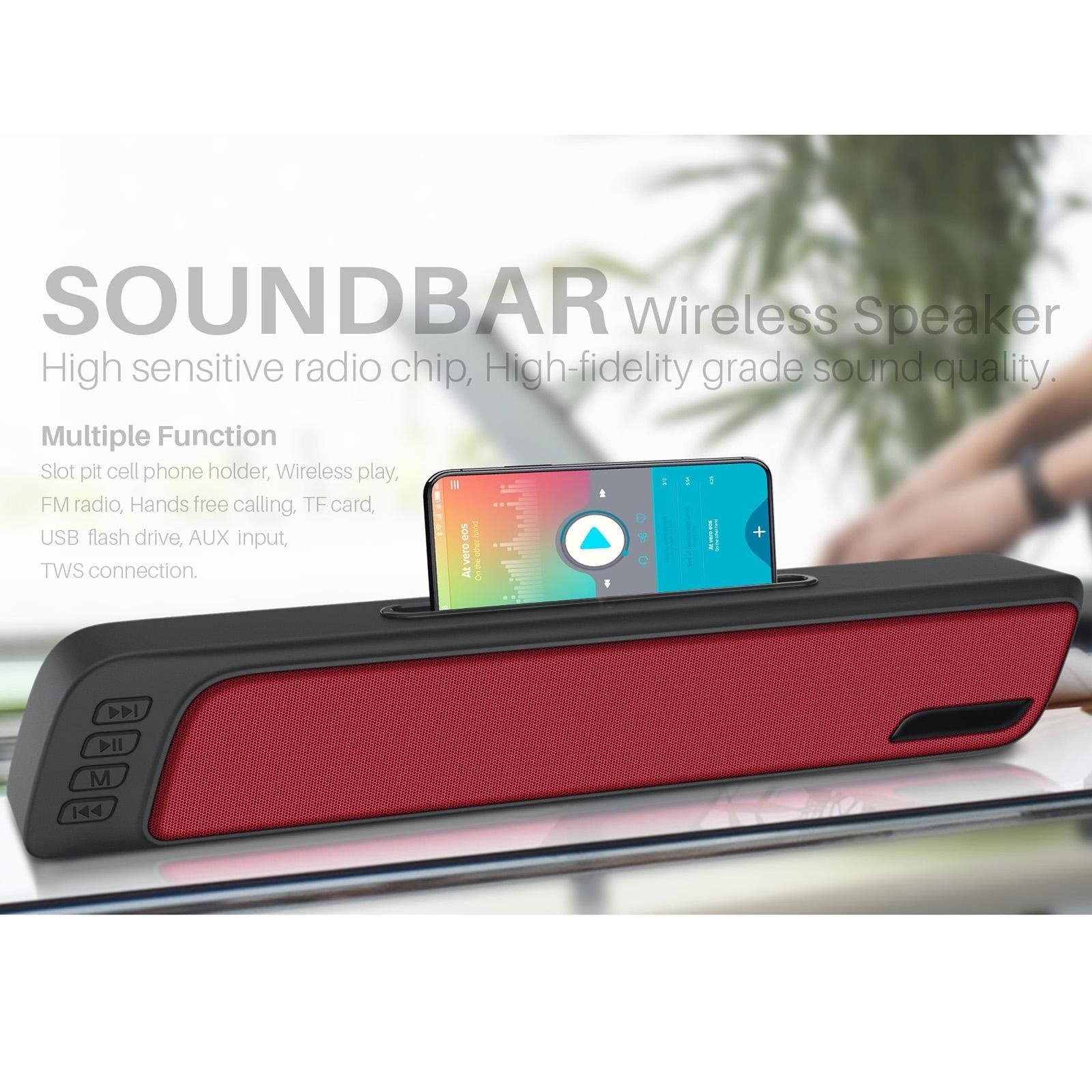 Enceinte bluetooth portable outdoor avec support téléphone, fonction ...