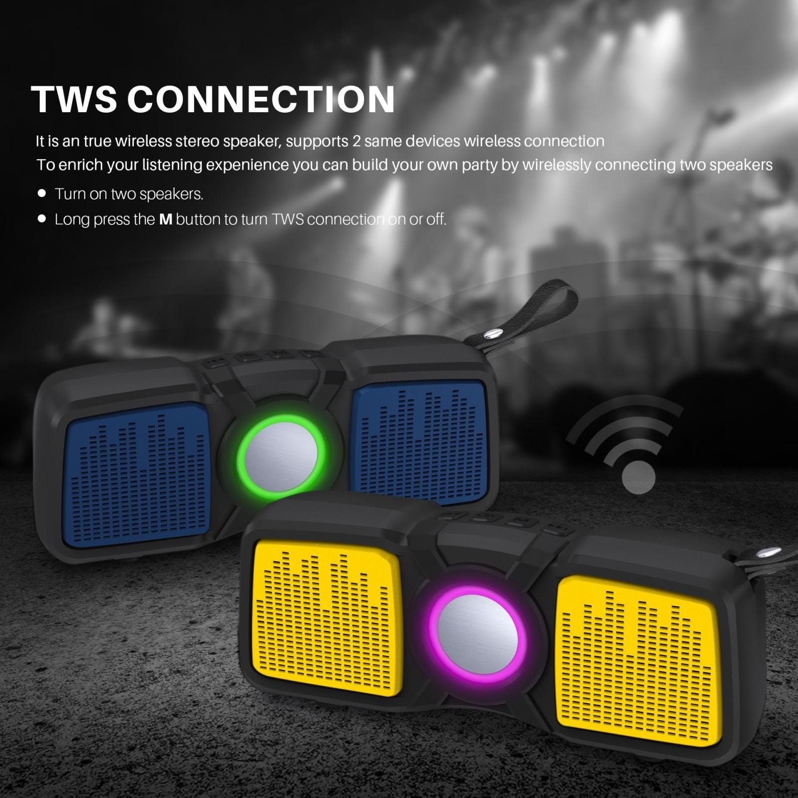 Enceinte bluetooth portable 10w, autonomie 4h, fonction mains-libres ...