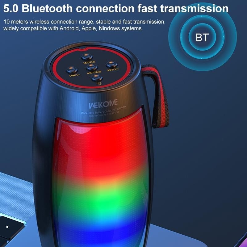 Enceinte bluetooth 5w son puissant basses profondes lumière rgb ...