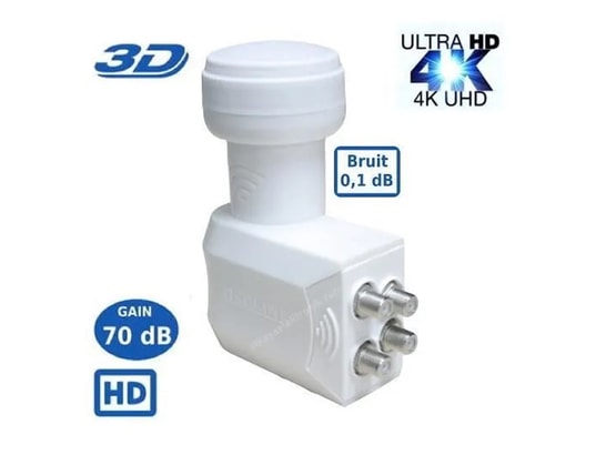 Lnb quad sr-4088, 0.1db high gain 70 db - tête parabole universelle ...