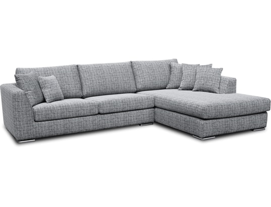 Canapé tissu CITY Monaco angle droit tissu Adèle noir et blanc Pas Cher ...