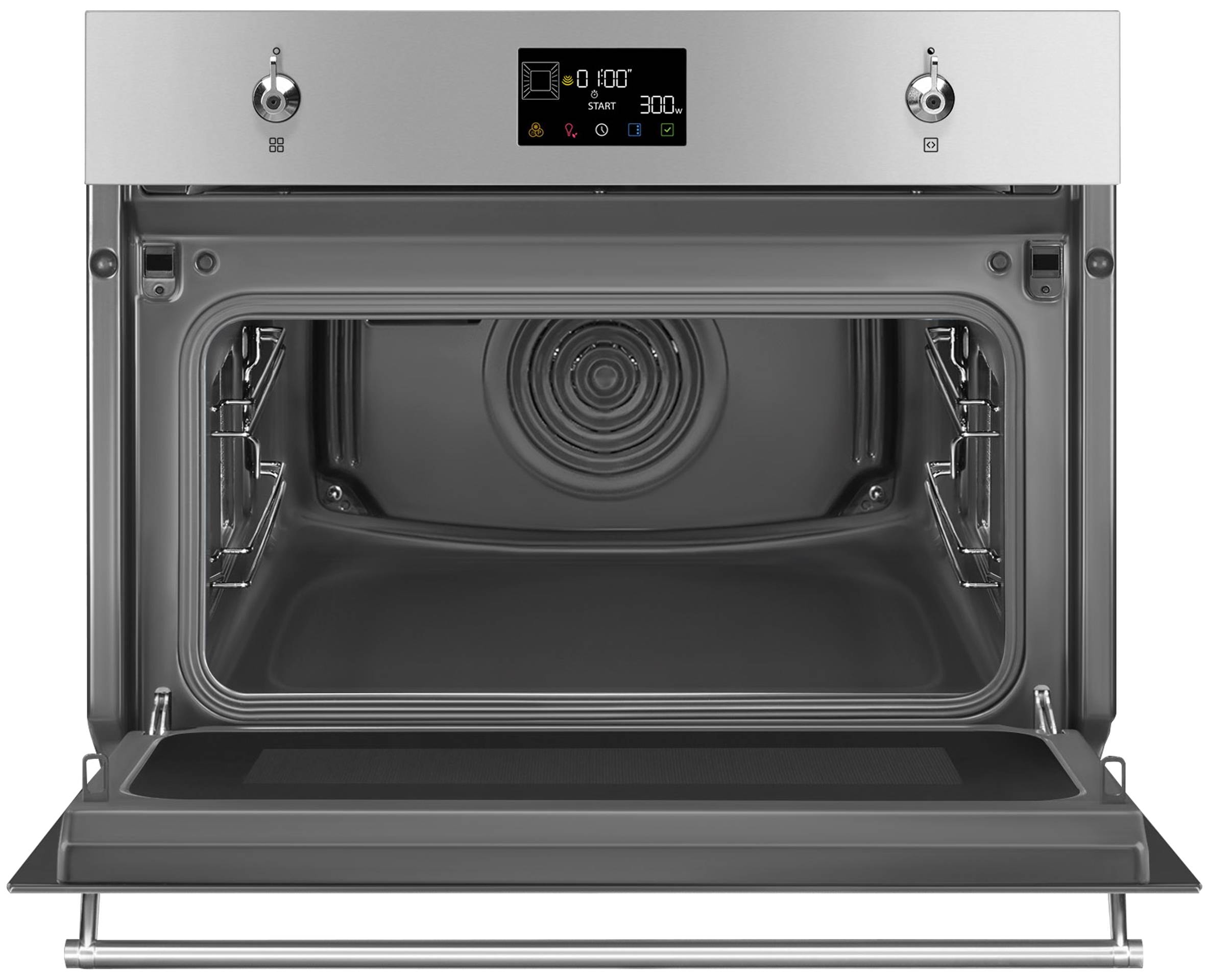 Four combiné micro-ondes SMEG SO4301M1X, 40 litres, combiné compact, Niche 45 cm Pas Cher ...