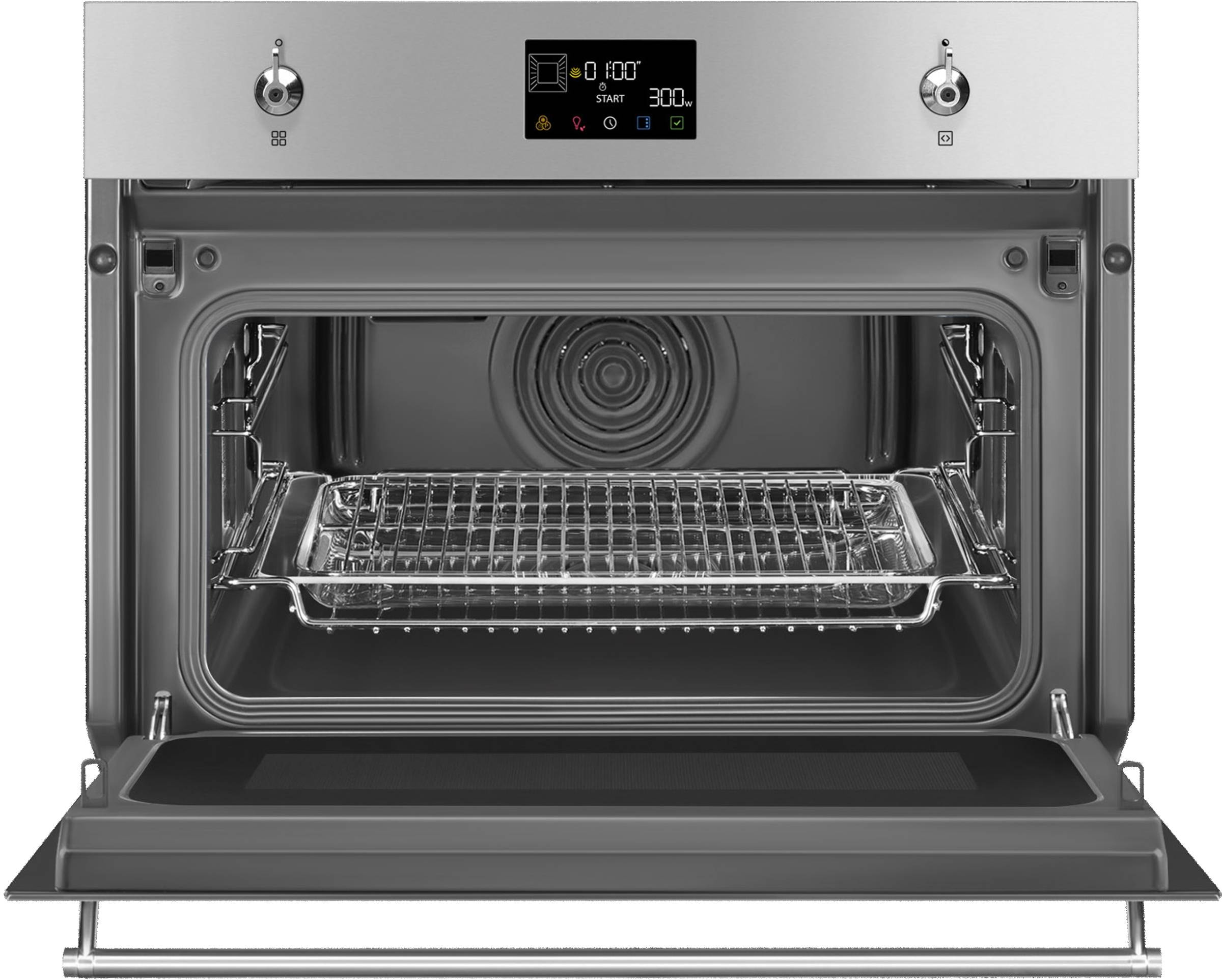 Four combiné micro-ondes SMEG SO4301M1X, 40 litres, combiné compact, Niche 45 cm Pas Cher ...