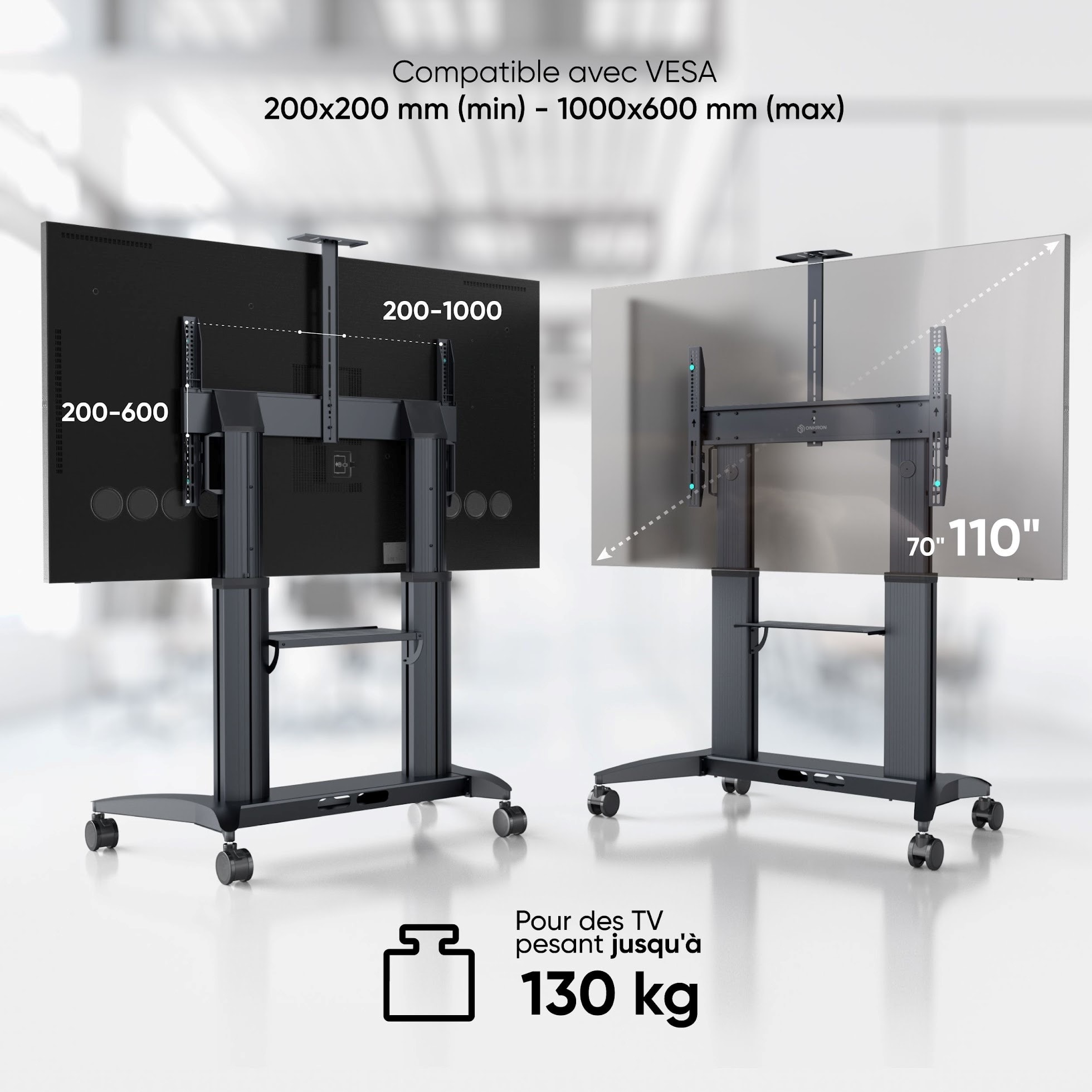 Support tv - 70-110 - poids max 130 kg - ts2821-b ONKRON Pas Cher ...