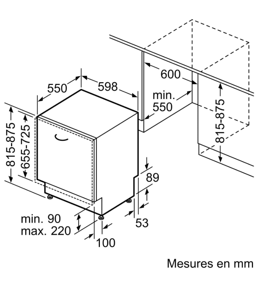 NEFF S155ECX06E, N 50, TimeLight, Open Dry - Lave vaisselle tout ...