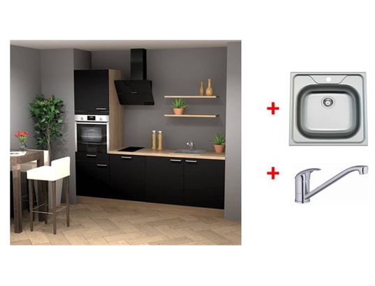 Pack Cuisine UB DESIGN ASTUCIO2-NOIR-MAT + EV148IL + RC253H015 Pas Cher ...