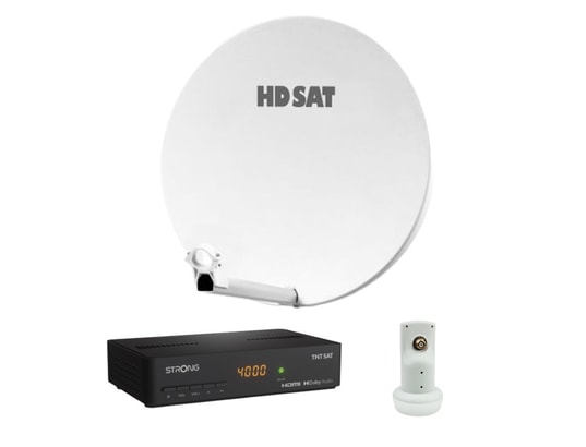 Pack parabole satellite fibre composite blanche 60cm + lnb single + décodeur satellite astra hd ...