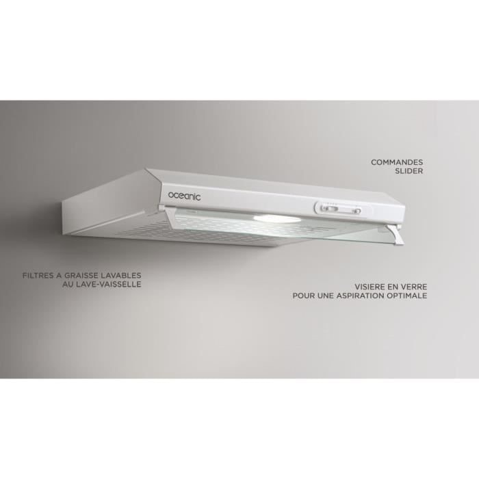 Hotte casquette - 60 cm - blanc - oceaht205w OCEANIC Pas Cher - UBALDI.com