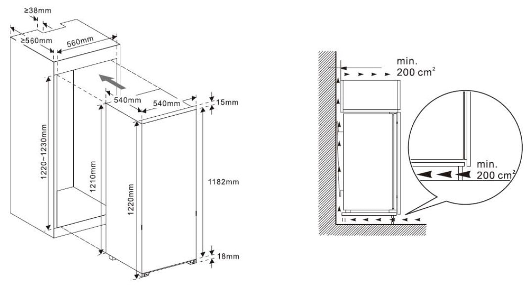 Réfrigérateur encastrable 1 porte DE DIETRICH DRL1220ES, 199 litres ...
