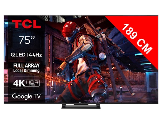 TCL TV 4K QLED 75C749 144Hz Google TV - TV QLED 4K 189 cm - Livraison ...
