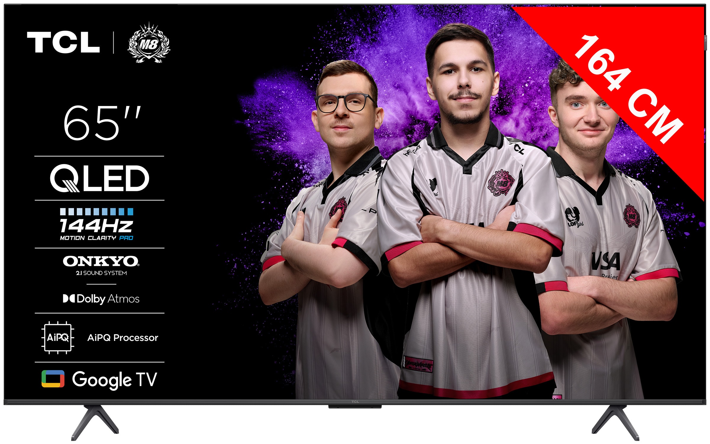 TCL 65P89K 4K QLED 144Hz avec Google TV 2025 - TV QLED 4K 164 cm - Livraison rapide