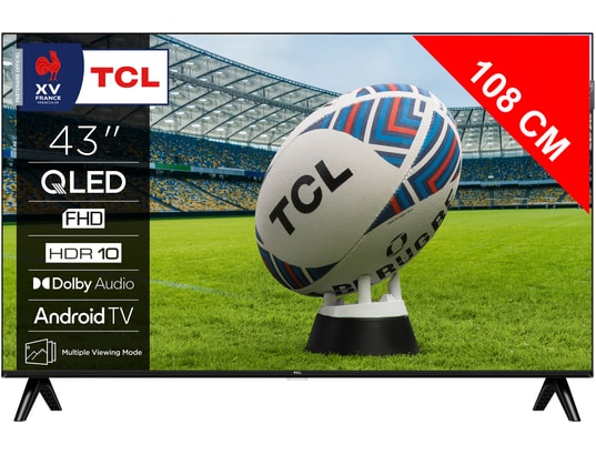 TCL 43S59K FHD QLED avec HDR et Android TV - TV QLED Full HD 108 cm - Livraison rapide